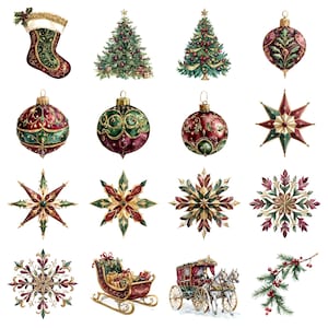 Watercolor Traditional Regency Era Christmas Clipart Bundle, Victorian ...