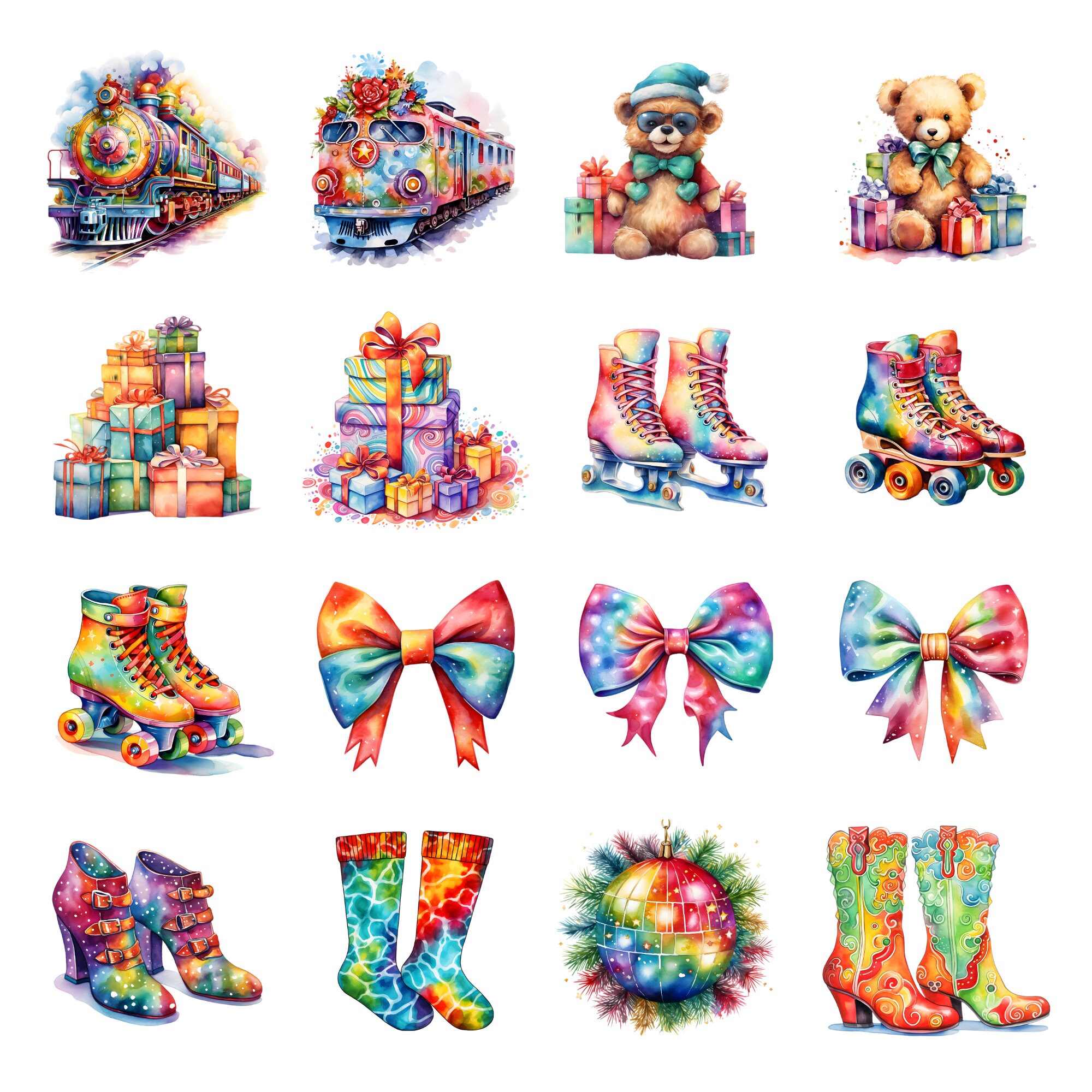 Groovy Christmas Clipart | Christmas Clipart Commercial Use | Retro ...