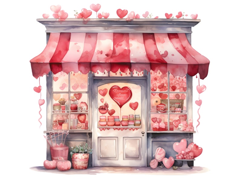 Valentine Candy Land PNG Bundle, Cute Valentines Candy Shop Png Clipart ...