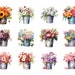 Watercolor Flower Bouquet Clipart Bundle Floral Watercolor - Etsy