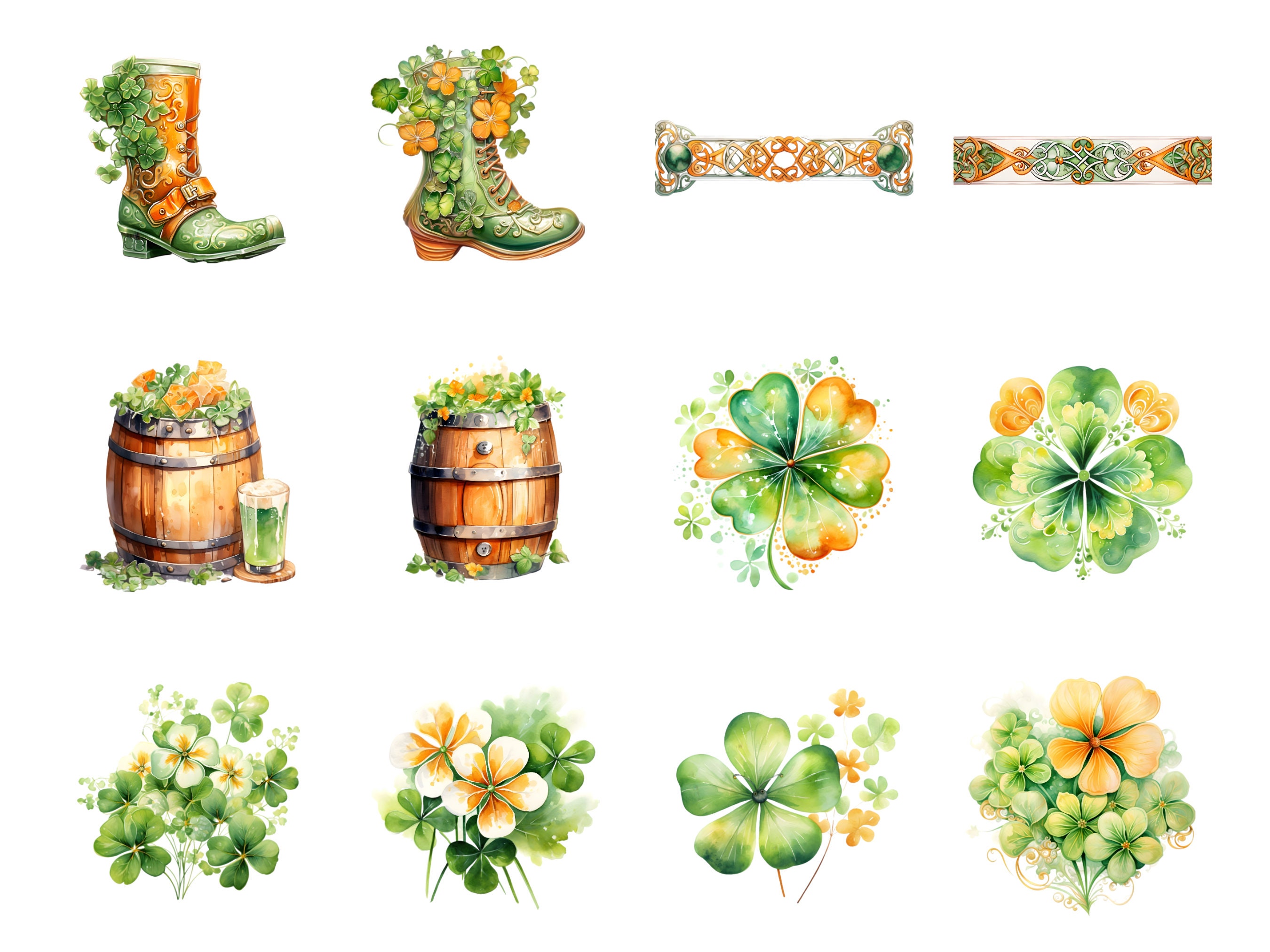 Watercolor St.patricks Day Clipart, St.patricks Day PNG, Irish Clip Art ...