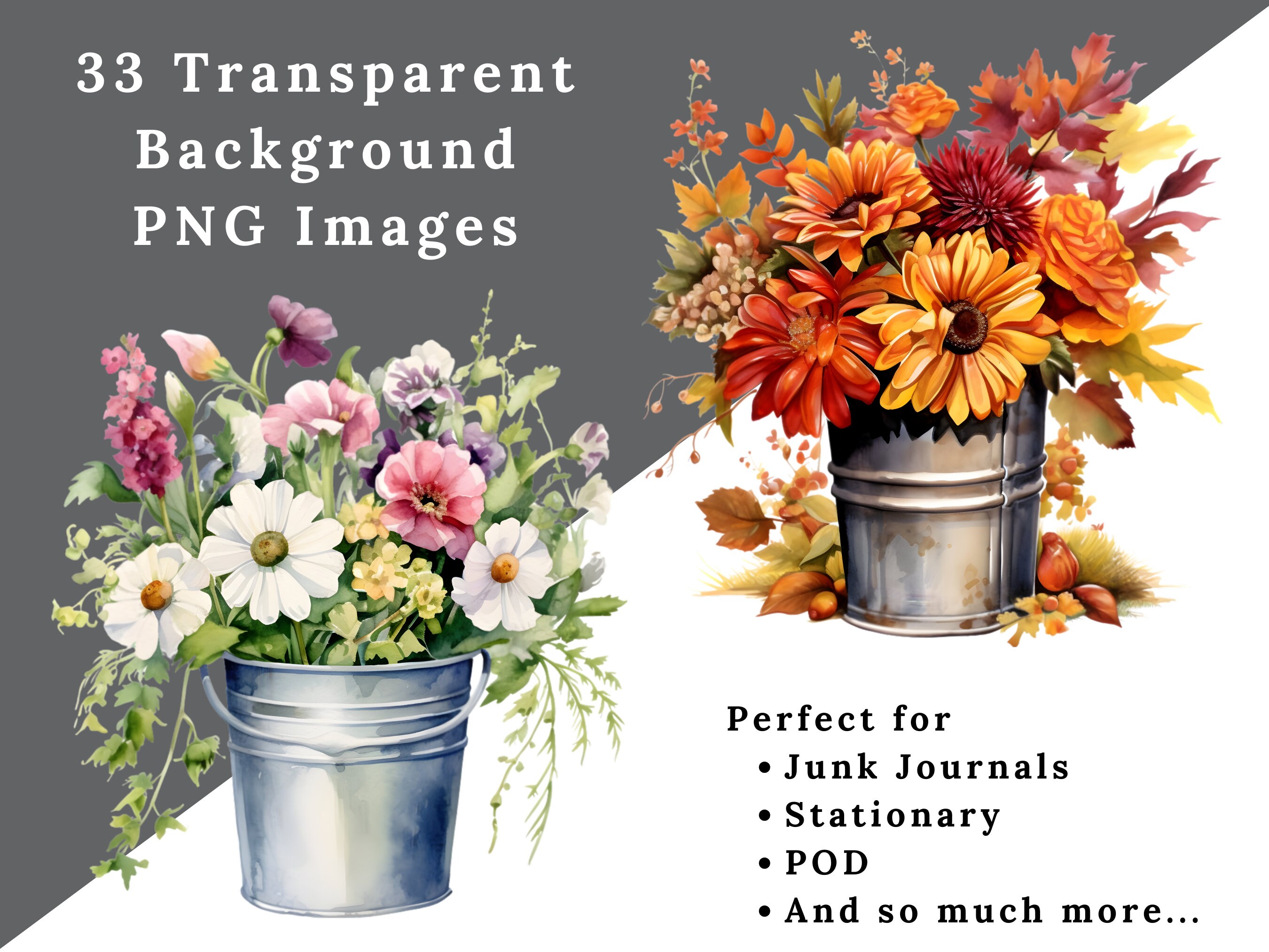 Watercolor Flower Bouquet Clipart Bundle Floral Watercolor - Etsy