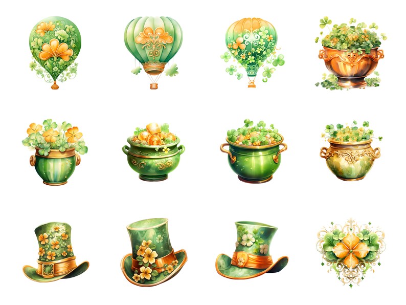 Watercolor St.patricks Day Clipart, St.patricks Day PNG, Irish Clip Art ...