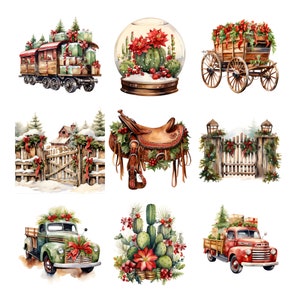 Western Christmas Clipart | Christmas Clipart Commercial Use | Western ...