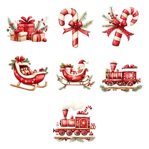 Watercolor Cute Christmas Characters Clipart Bundle, Quirky Reindeer ...