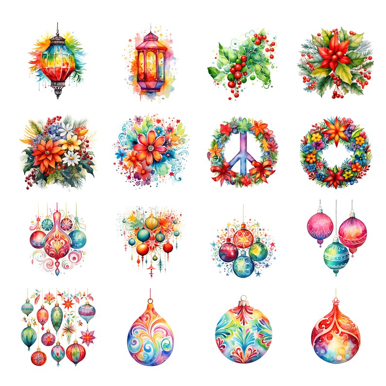 Groovy Christmas Clipart | Christmas Clipart Commercial Use | Retro ...