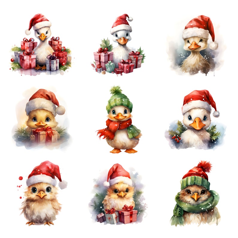 Christmas Baby Animals Clipart, Barnyard Christmas Animal Clipart ...