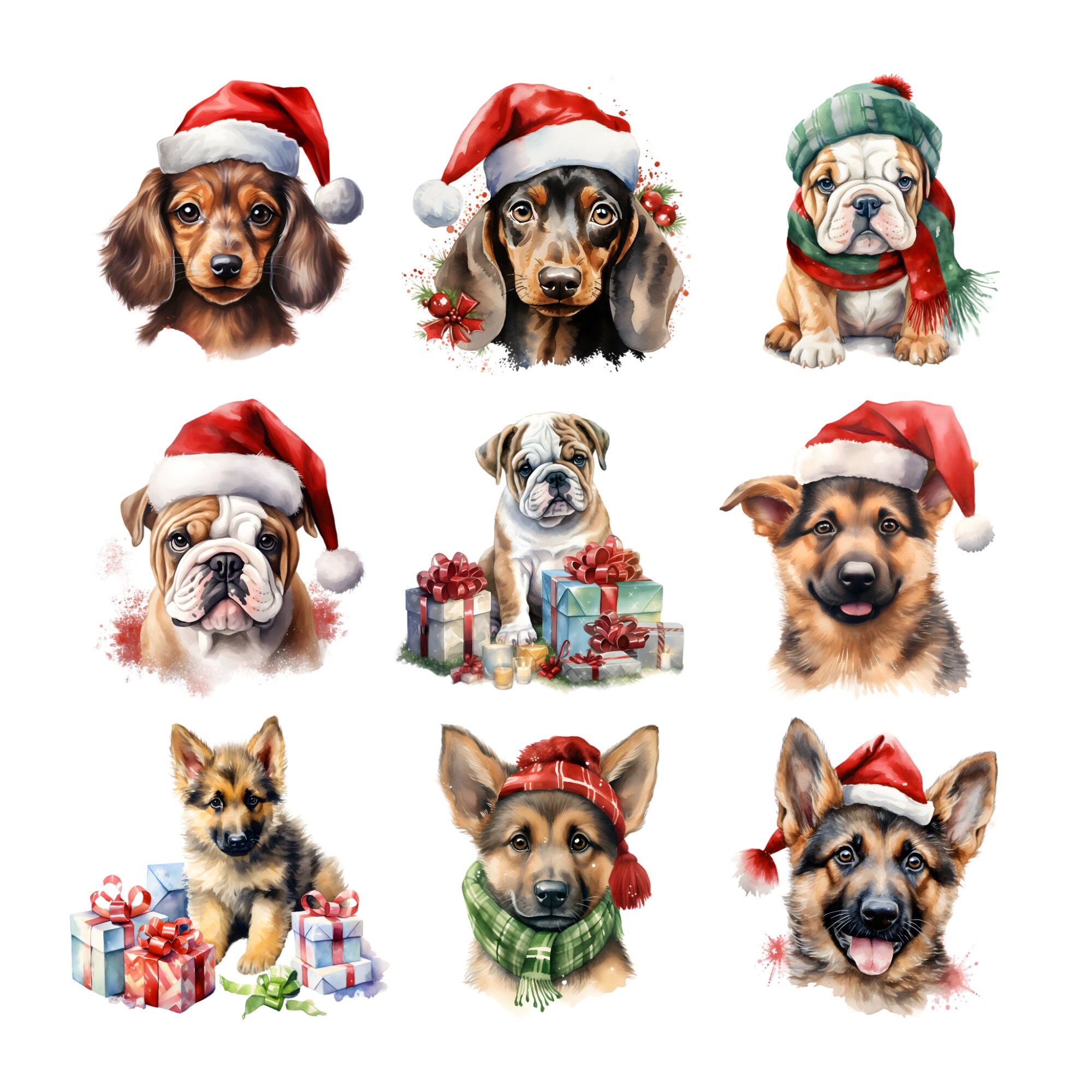 Cute Puppy Christmas Clipart, Christmas Baby Animal Clipart, Dog ...