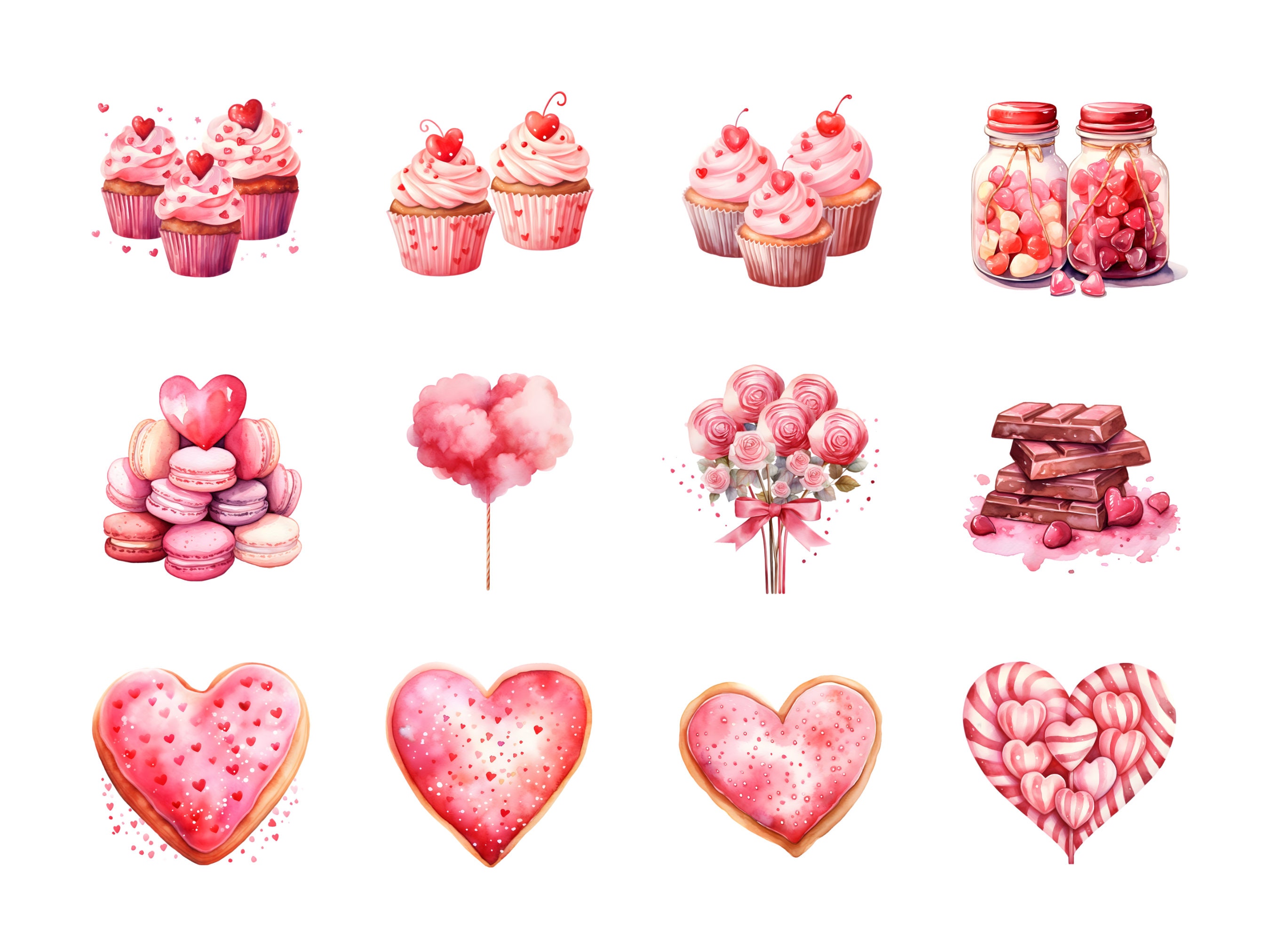 Valentine Candy Land PNG Bundle, Cute Valentines Candy Shop Png Clipart ...