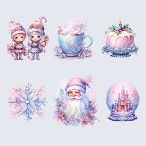 Pastel Watercolor Christmas Clipart Christmas Clipart Commercial Use ...