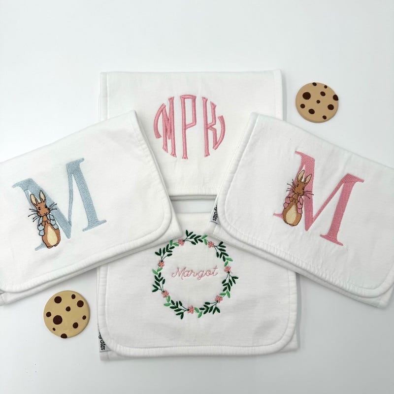 Monogrammed Burp Cloths - Etsy