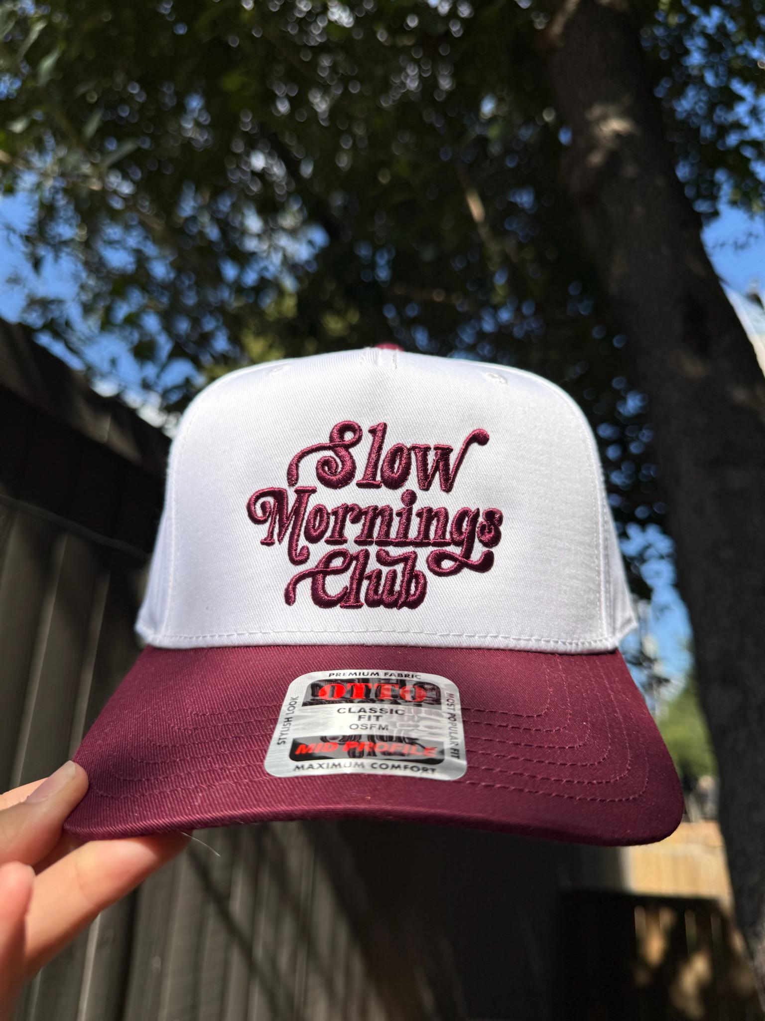 Slow Mornings Club Trucker Hat | Two Tone Hat for Gift| Hat | Slow ...