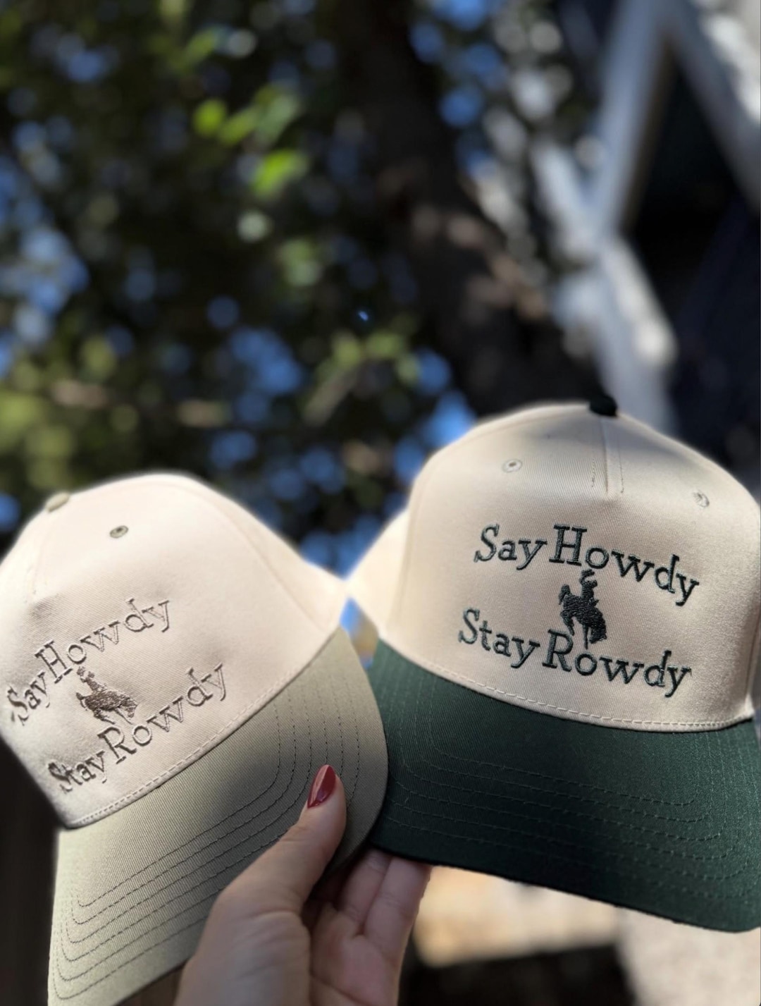 Say Howdy Stay Rowdy Trucker Hat | Two Tone Trucker Hat Rowdy and Ready ...