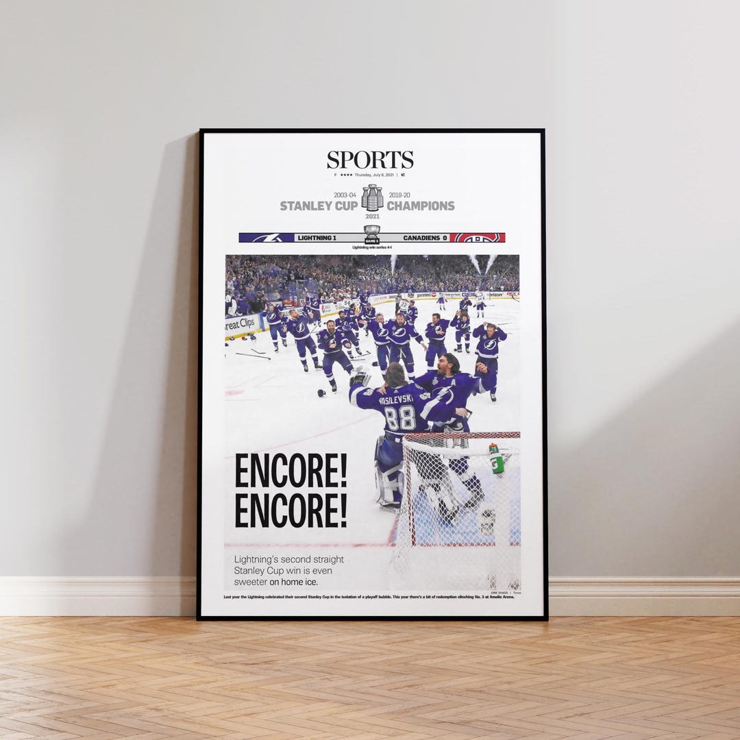 2021 Tampa Bay Lightning Stanley Cup Champions encore Encore Framed ...