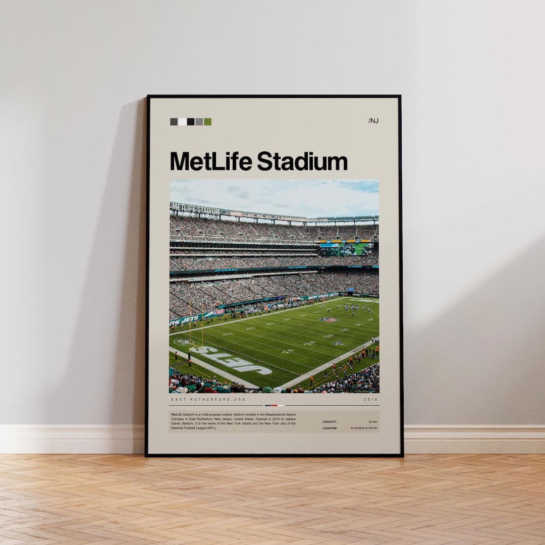 Metlife Stadium Poster, Framed New York Jets Print, Metlife Stadium ...