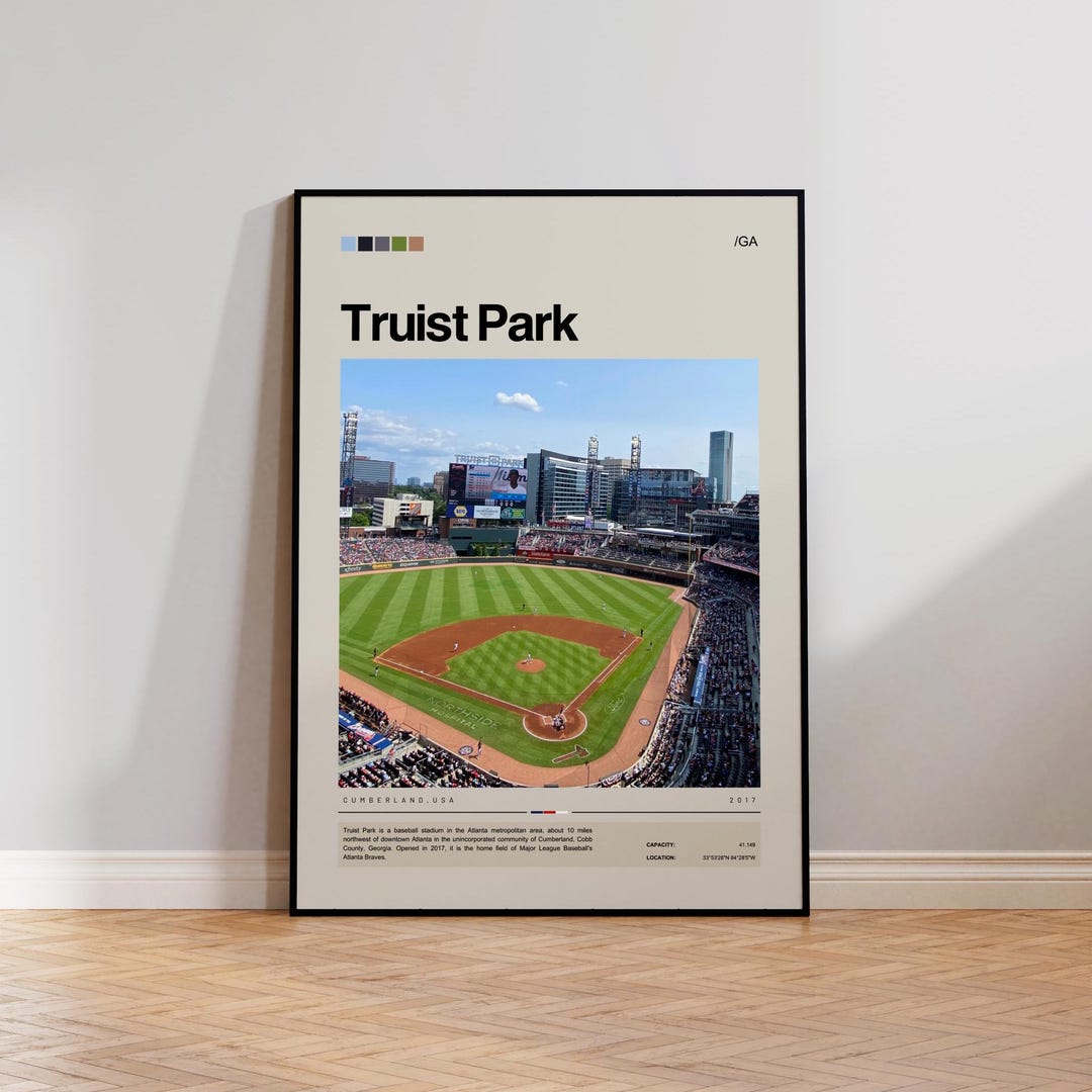 Truist Park Poster, Framed Braves Stadium Print, Atlanta Braves Wall ...