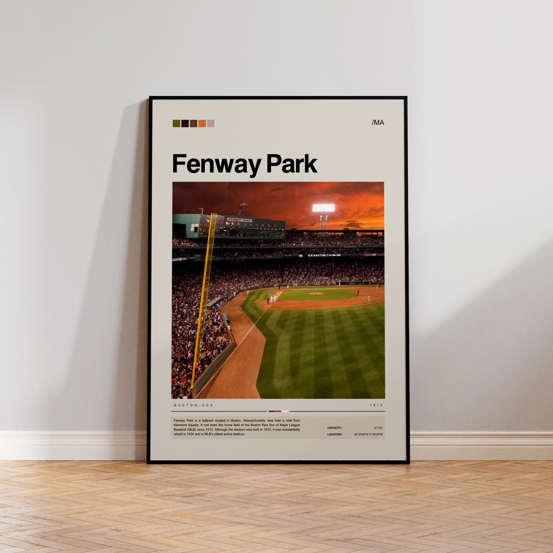 Fenway Park Poster, Framed Fenway Park, the Cathedral Wall Art, Boston ...