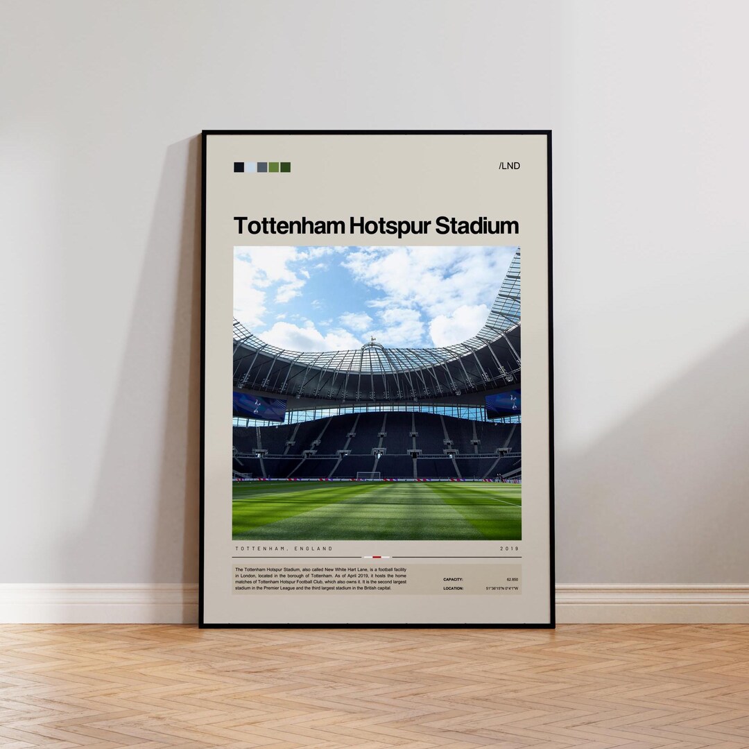 Tottenham Hotspur Stadium Poster, Framed Spurs Stadium Print, New White ...