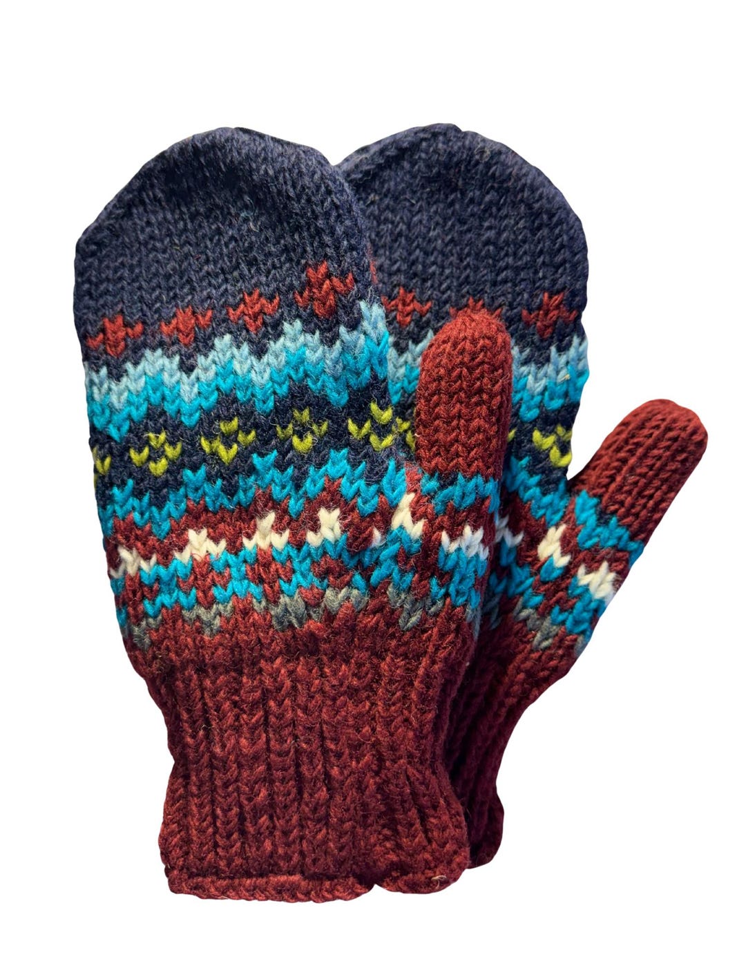 Wool Knit Mittens Fleece Lined - Etsy