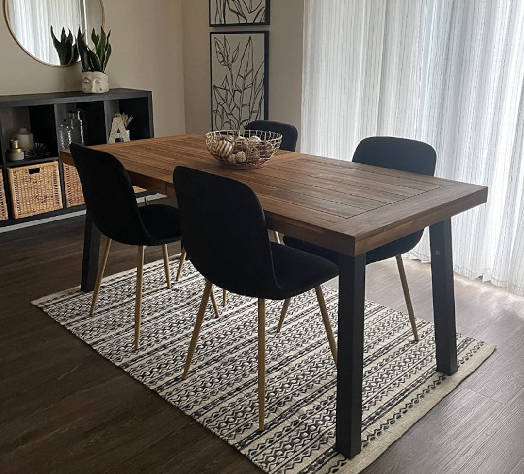 69 Outdoor Wooden Modern Dining Table Solid Wood Desk - Etsy