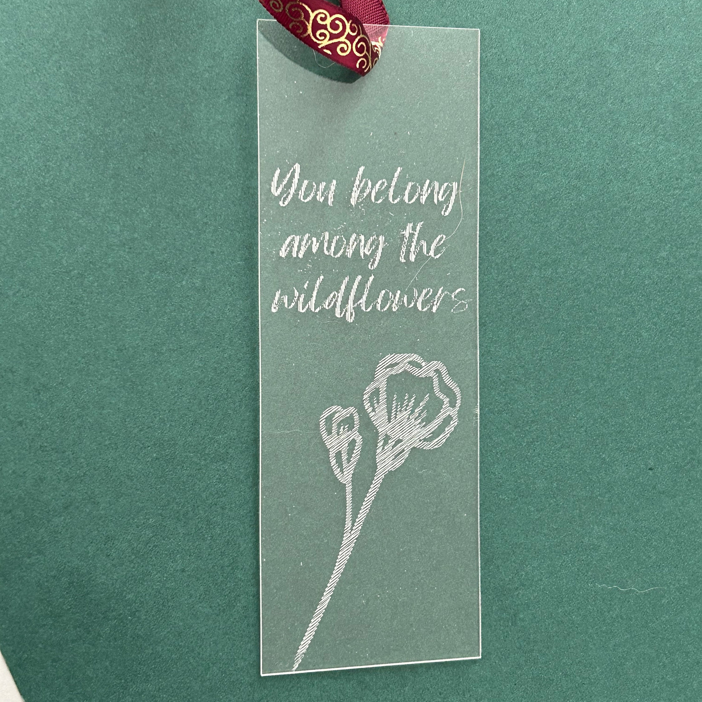 Engraved Acrylic you Belong Among the Wildlowers Bookmark - Etsy