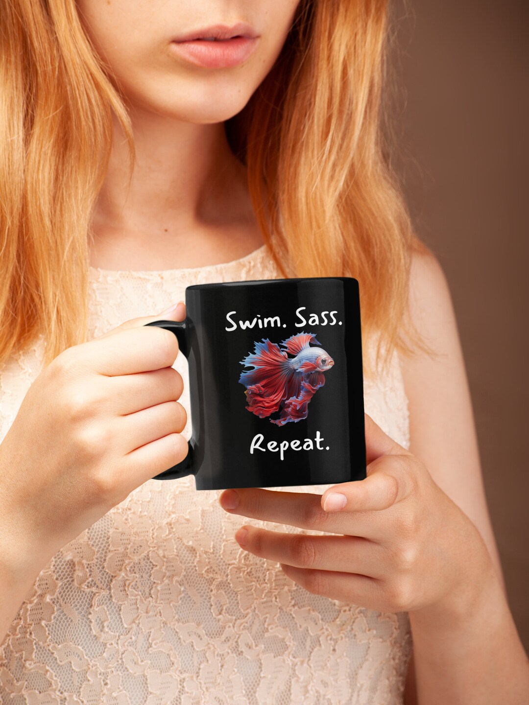 Swim. Sass. Repeat. Betta Coffee Mug Fish Dad Betta Fish Mom Mug Pet ...