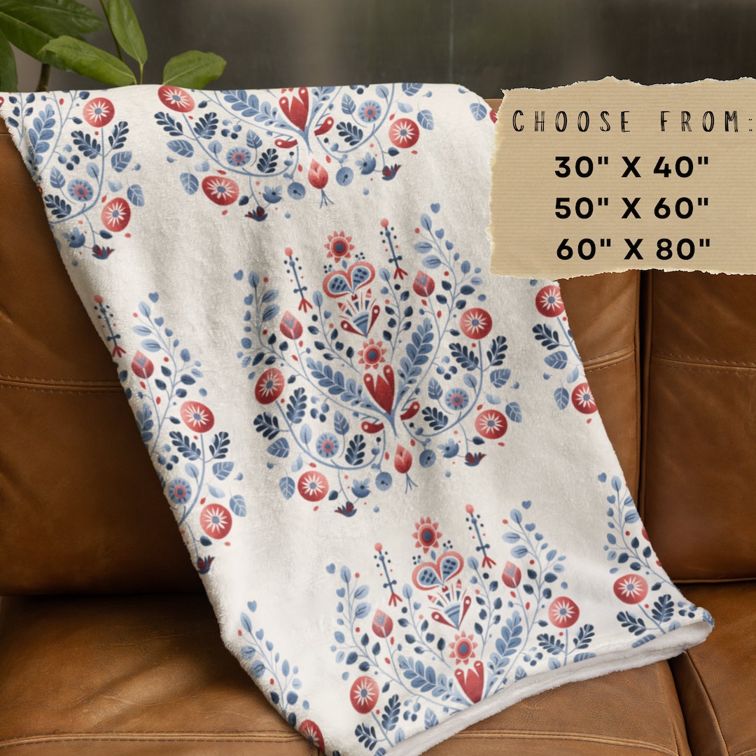Scandinavian-inspired Plush Blanket Norwegian Blanket Swedish Blanket ...