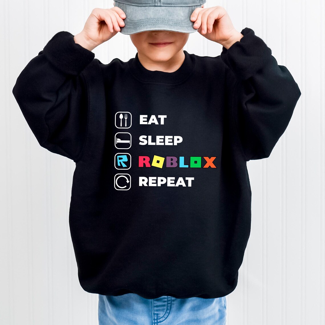Roblox Sweatshirt, Eat Sleep Roblox Repeat Crewneck, Gamer Gifts ...