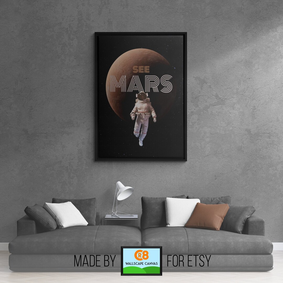 Journey to Mars Canvas Wall Art, Planet Art Print, Nasa Wall Decor ...