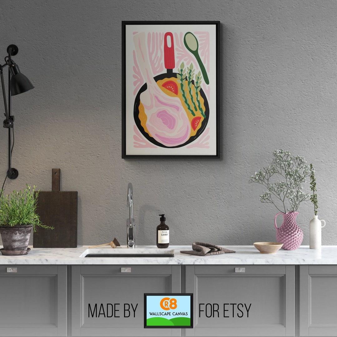 Canvas Kitchen Art Delicious Tomato Meat Dish Illustration, Culinary ...