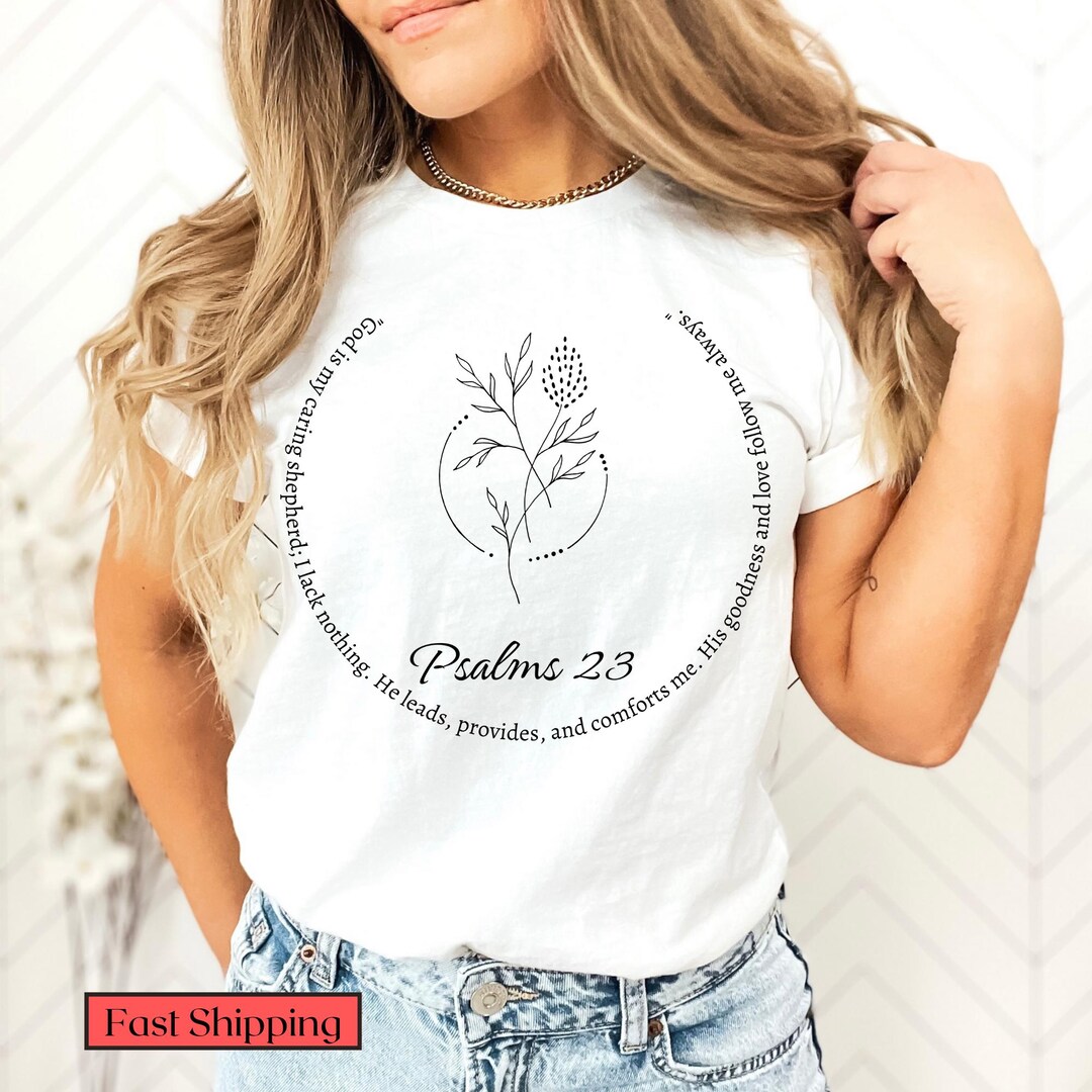 Psalm 23 Shirt-christian Apparel-christian Tshirt-christian Merch ...