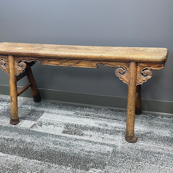 Chinese Wooden Bench - Etsy