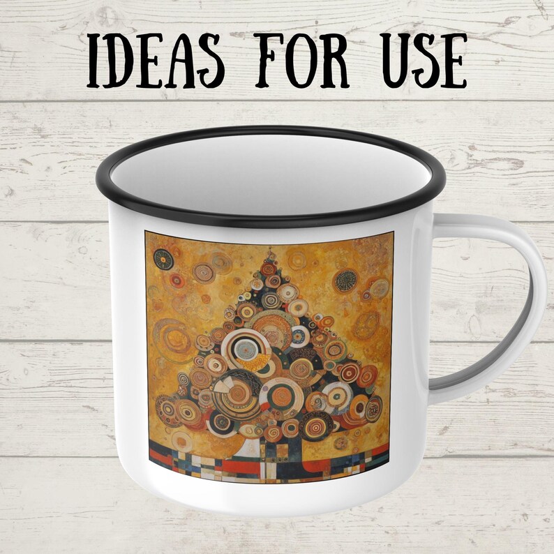 12 Gustav Klimt Inspired Christmas Pngs, Golden Holiday Clipart ...