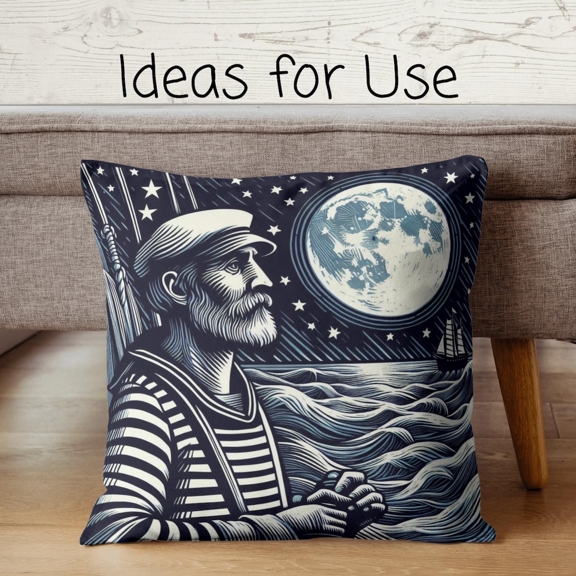 Linocut Sailor Clipart: Vintage Nautical Art, Ganseys (digital Download ...
