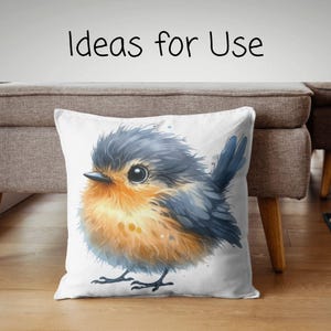 15 Cute Scruffy Birds PNG, Whimsical Watercolour Birds Clipart ...