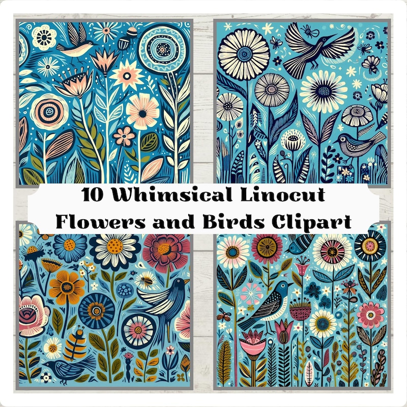 Linocut Download Bird - Etsy