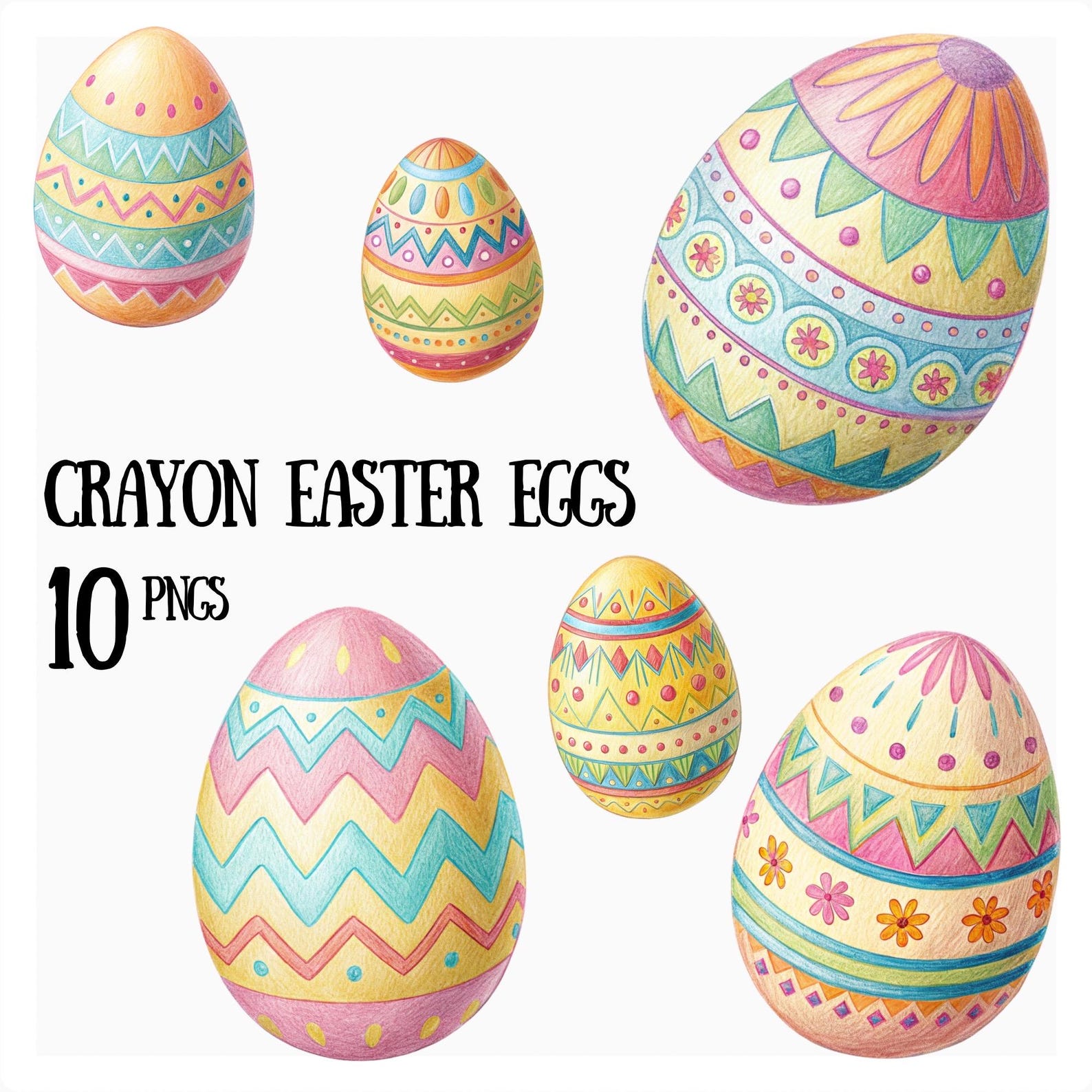 10 Pencil Crayon Easter Easter Egg Clipart Images | Easter Art ...