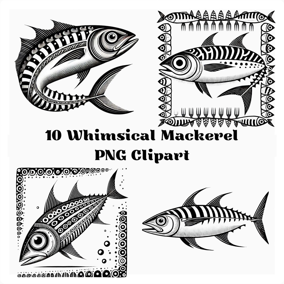 10 Whimsical Mackerel Clipart, Pngs With Transparent Backgrounds ...