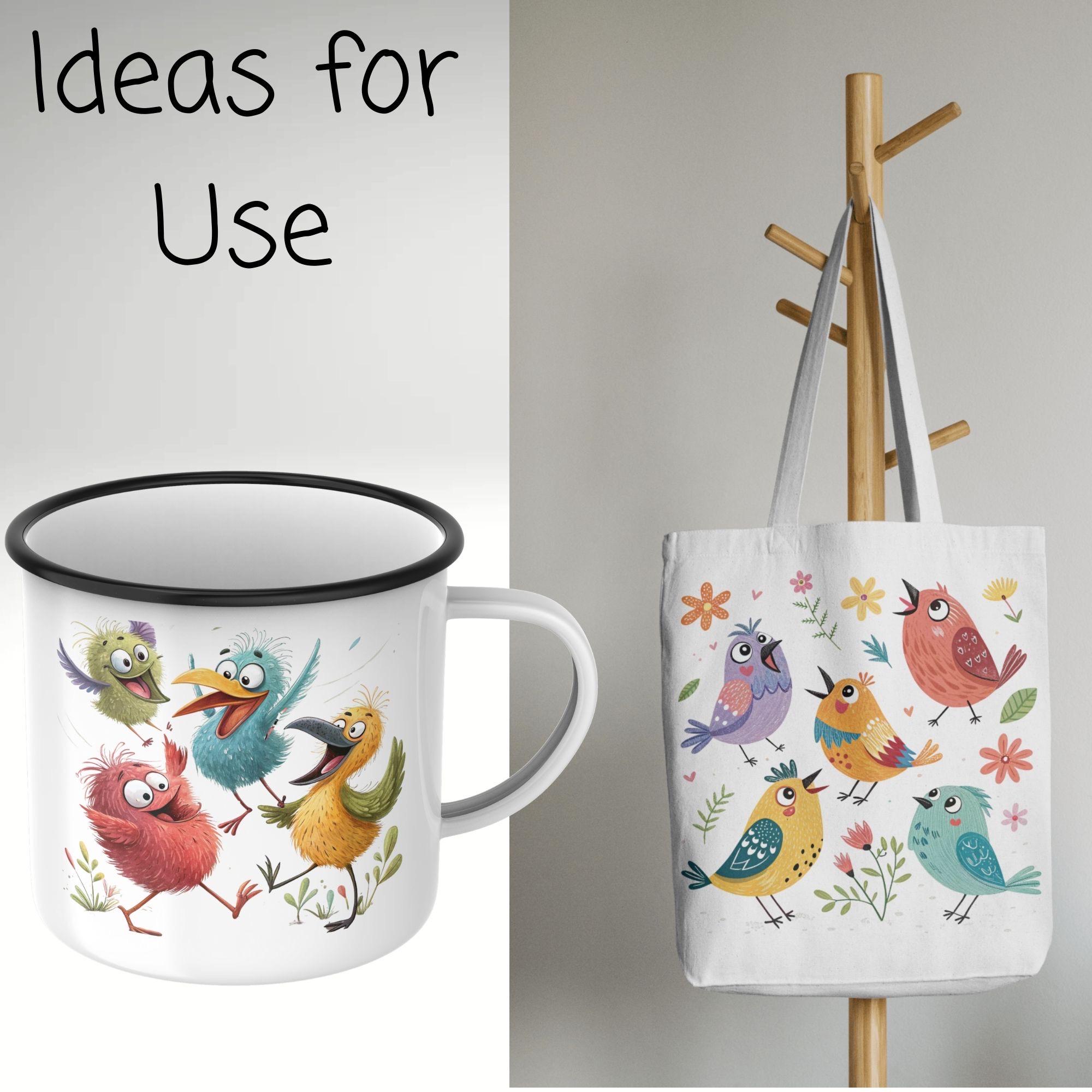 Whimsical Party Birds Clipart: 10 Funky Pngs (digital Download) - Etsy