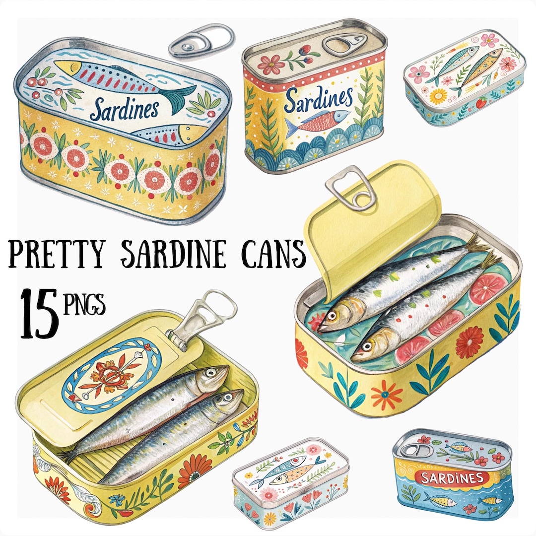 15 Pretty Sardine Cans Clipart, Pngs Transparent Backgrounds, Fisherman ...