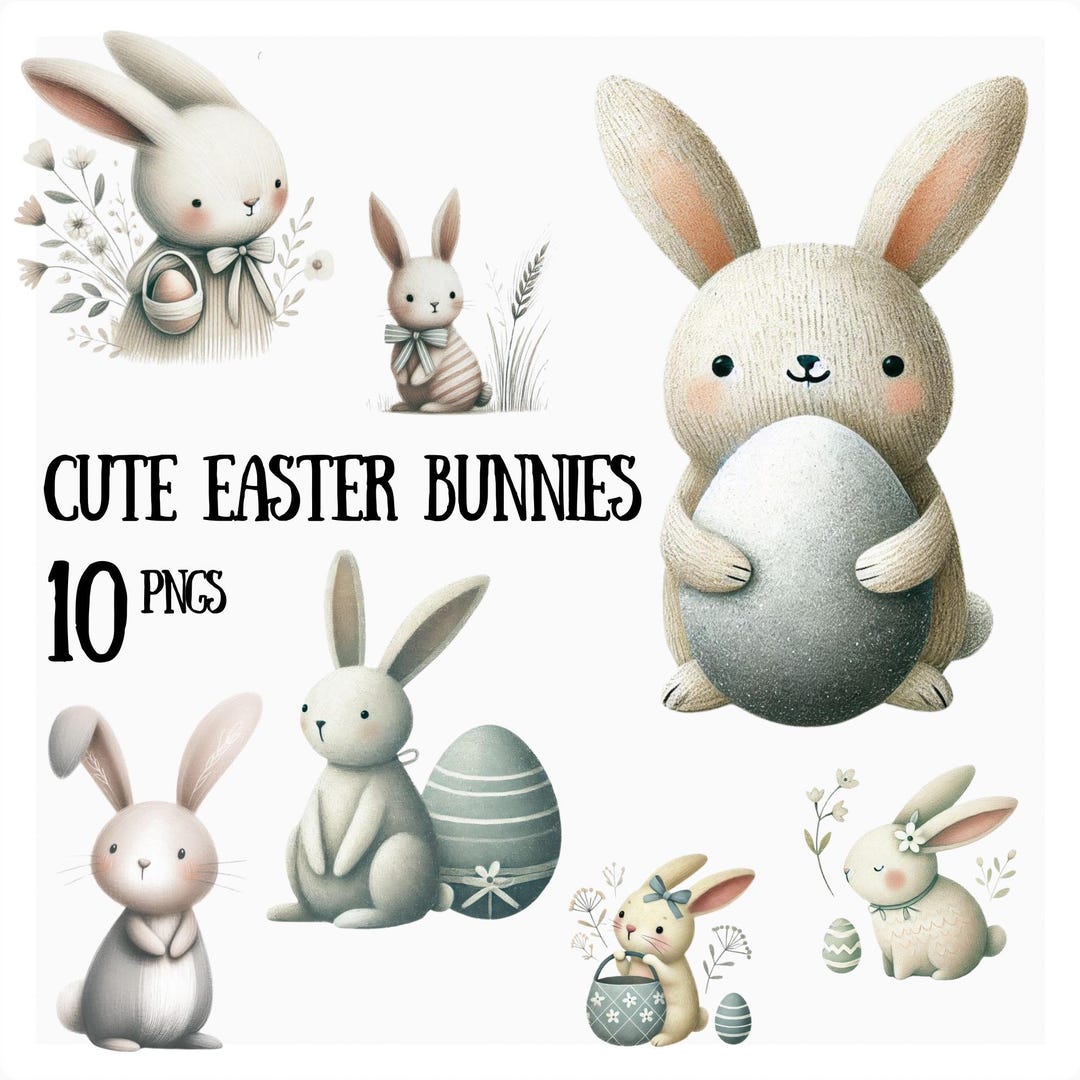 10 Super Cute Easter Bunny Clipart Images | High-resolution Easter Art ...