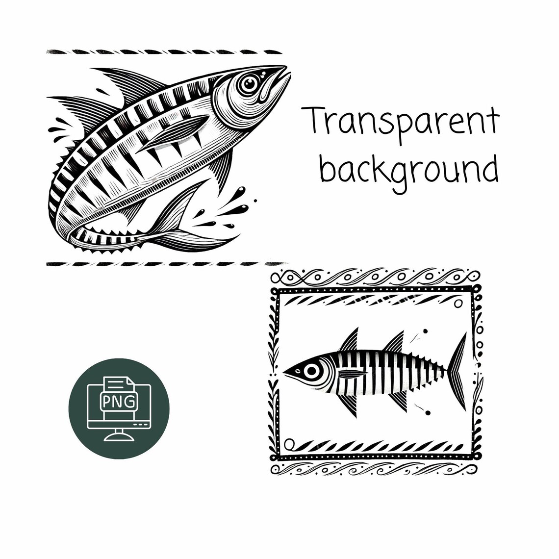 10 Whimsical Mackerel Clipart, Pngs With Transparent Backgrounds ...