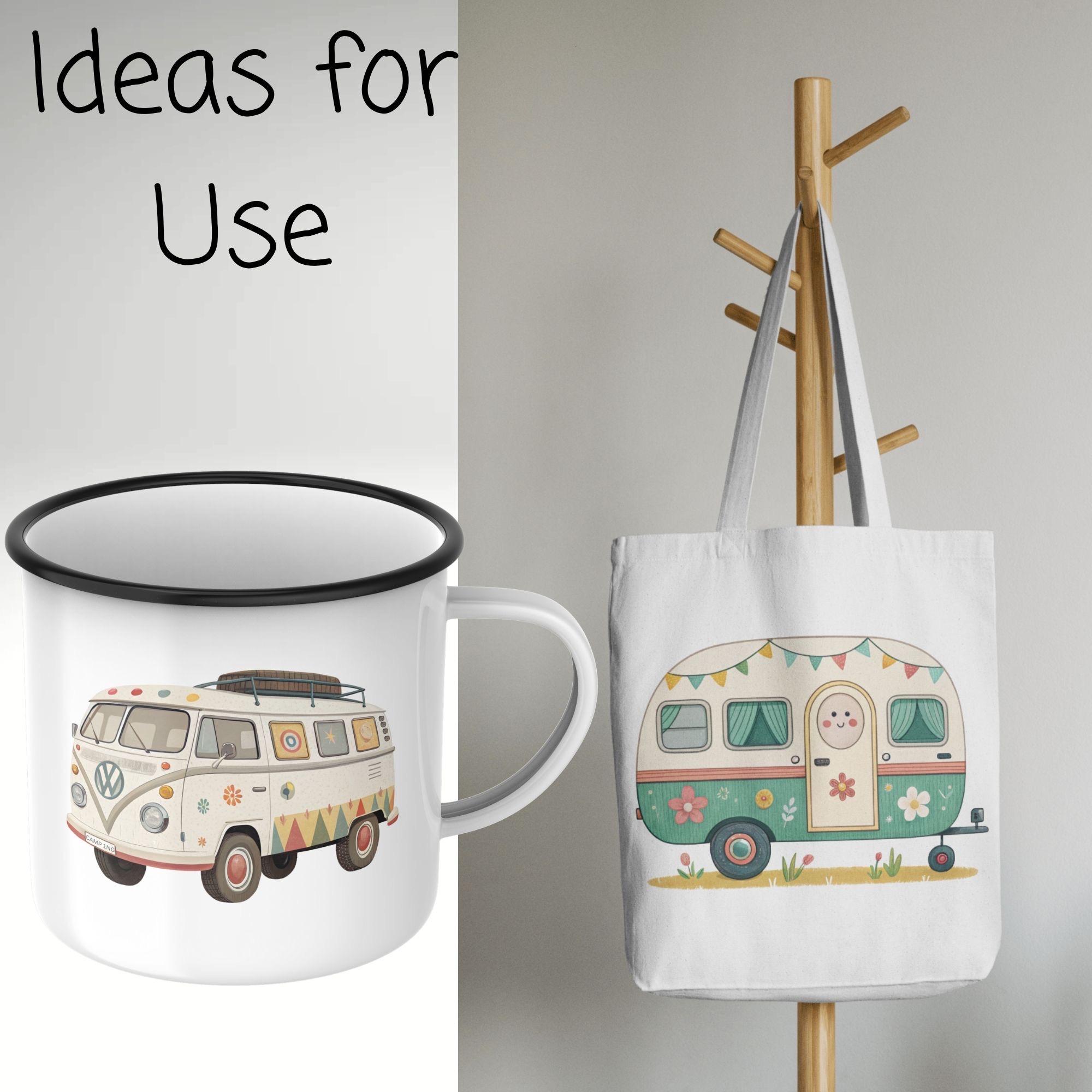 10 Cute Camper Pngs, Retro RV Clipart, Vintage Caravan, Digital Camping ...