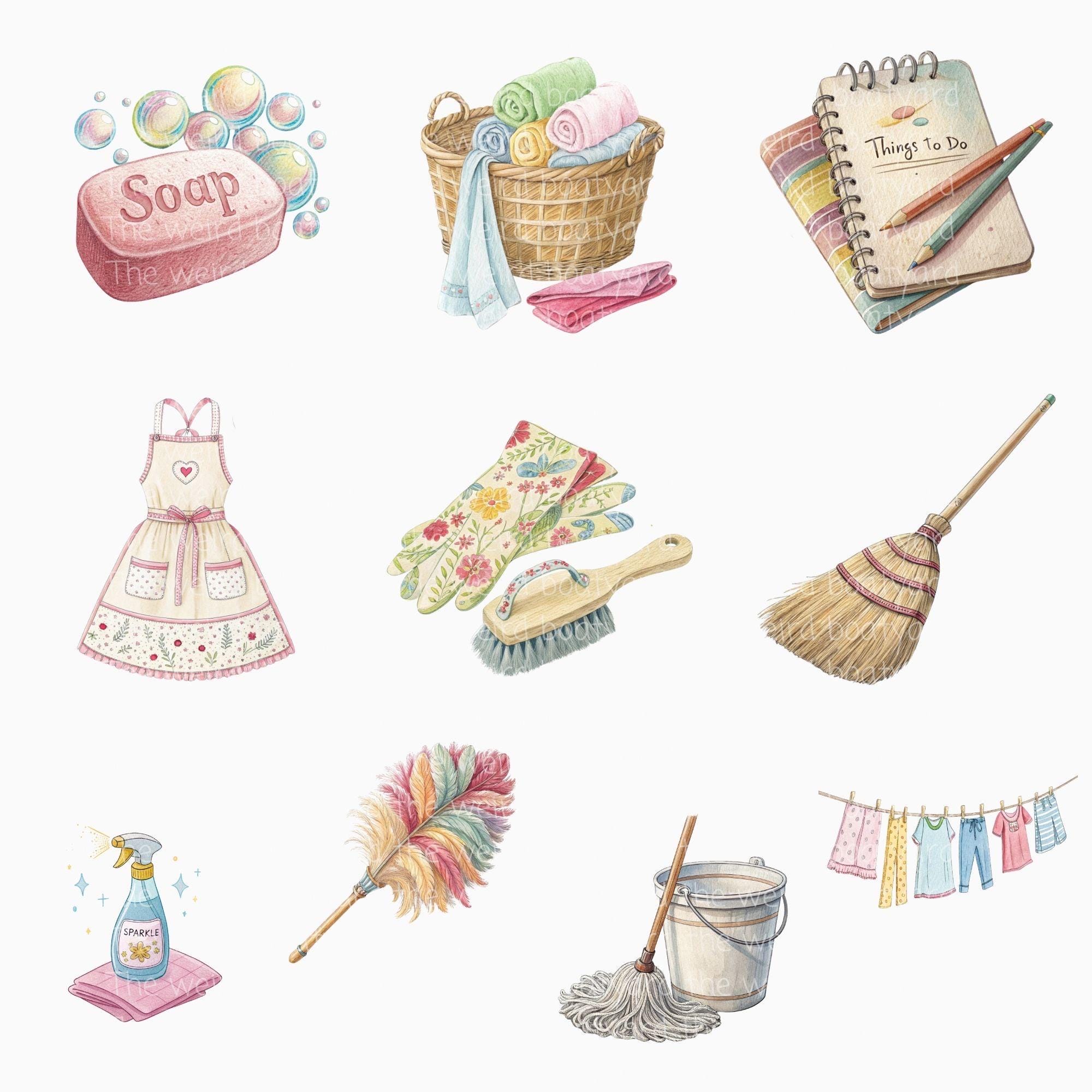 10 Cute Spring Cleaning PNG Clipart, House Cleaning Graphics, Domestic ...