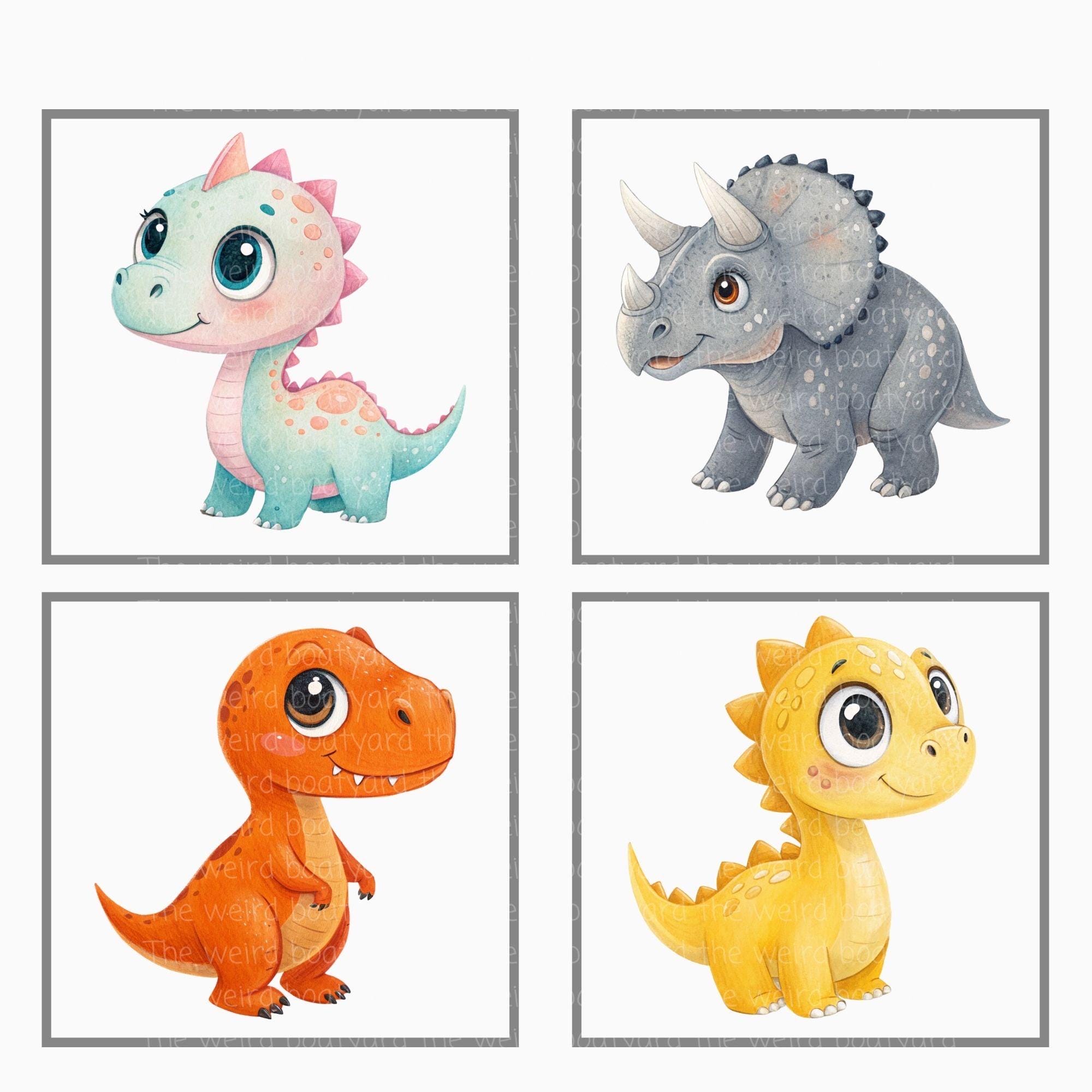10 Cute Baby Dinosaur Pngs – Colorful Clipart for Kids, Dino Birthday ...