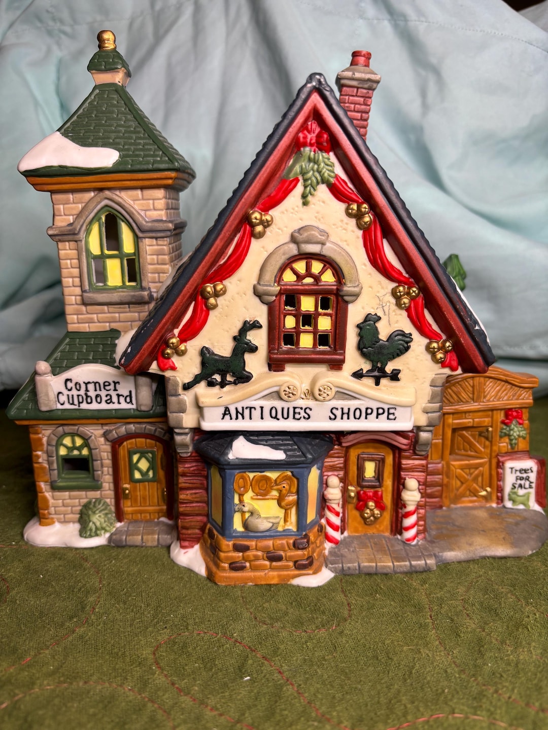 Vintage Santas Workbench Collection corner Cupboard Antiques 1999 - Etsy