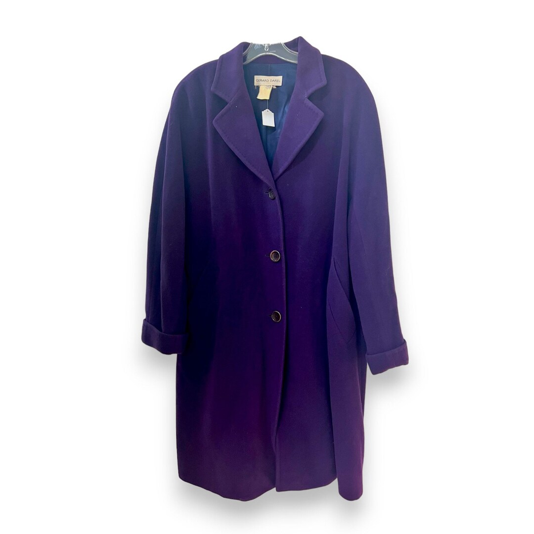 Vintage Purple Wool Coat by Gerard Darel Size 42 - Etsy
