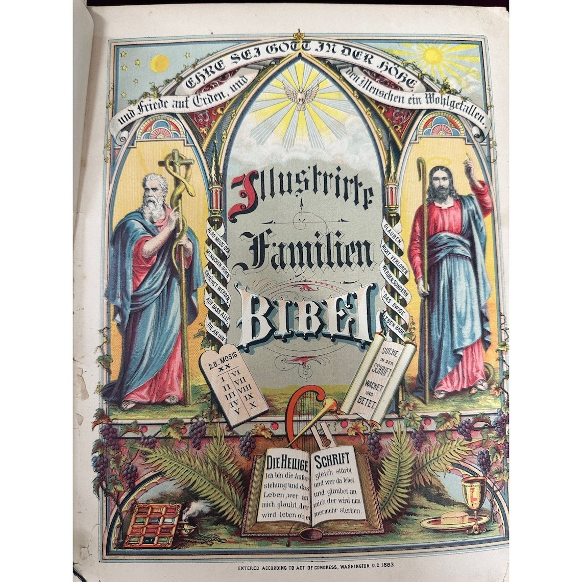 Antique German Bible Late 1800s / 19th Century Old World Hellige ...