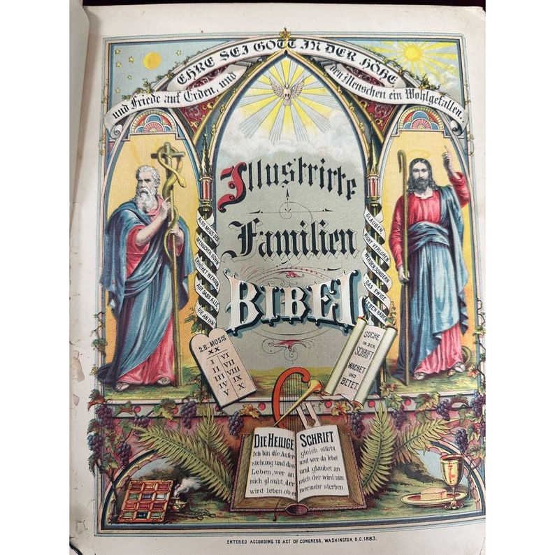 Antique German Bible Late 1800s / 19th Century Old World Hellige ...