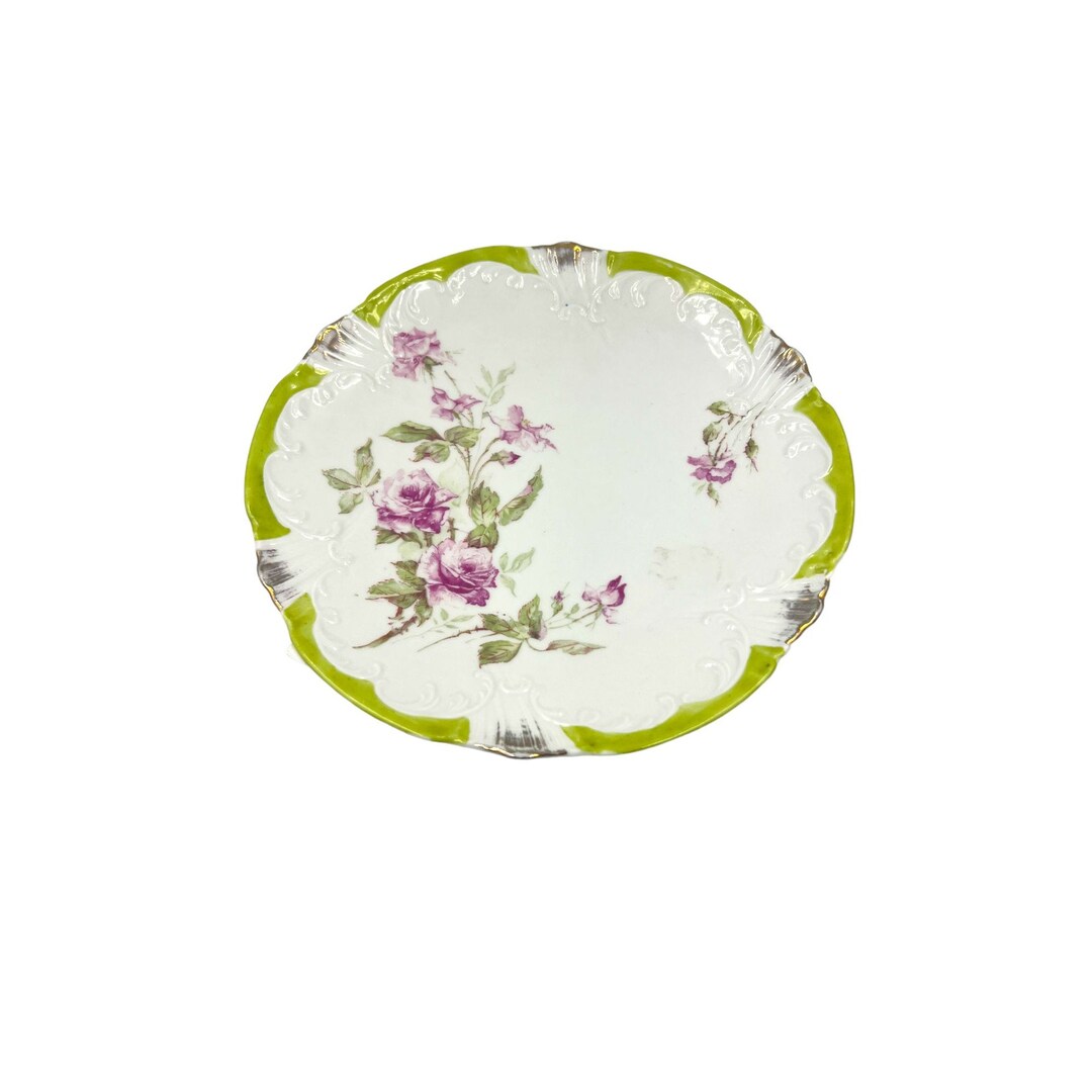 Antique Porcelain Plate With Roses by Welmar Germany - Etsy